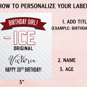 Personalized Birthday Stickers, Custom Birthday ICED Labels, Any Age ...