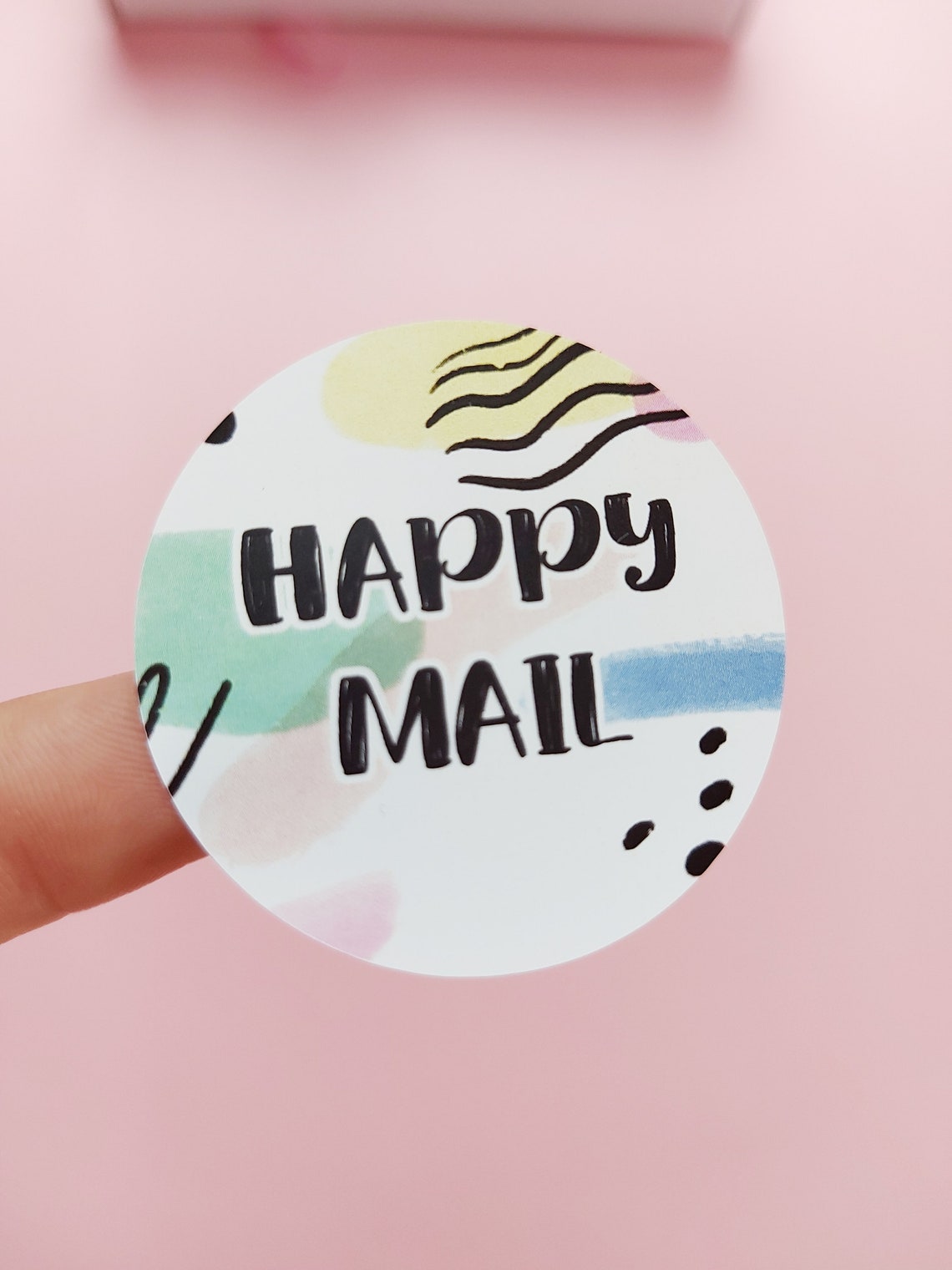 Custom Branded Packaging Stickers Happy Mail Sticker - Etsy