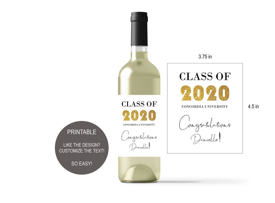 Custom Graduation Wine Label: Personalized Champagne Stickers (digital ...
