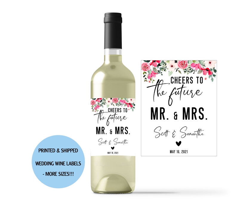 Engagement Gift Party Wine Labels Custom Wine Bottle Sticker | Etsy