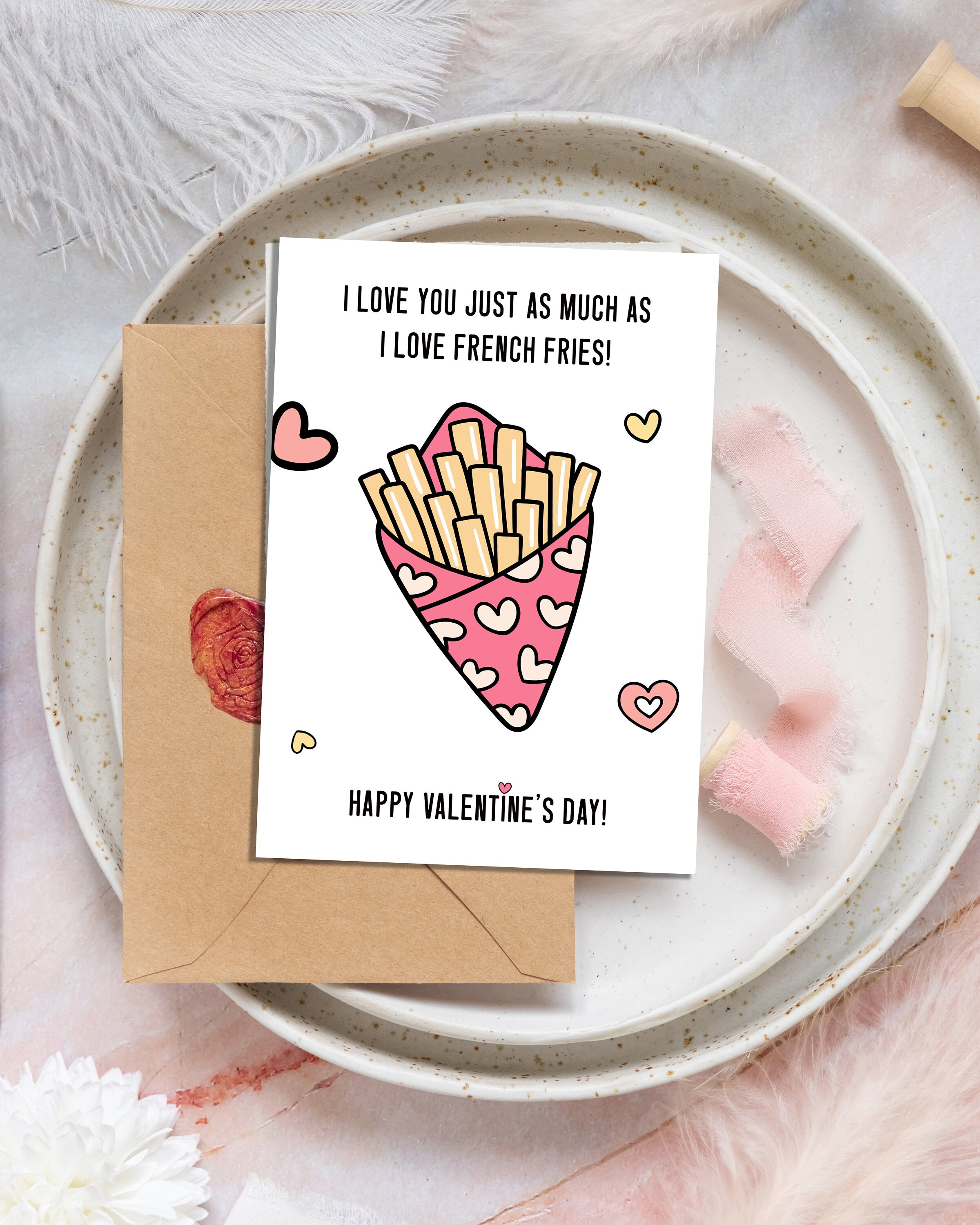 Funny Valentine Card I Love You as Much as French Fries - Etsy