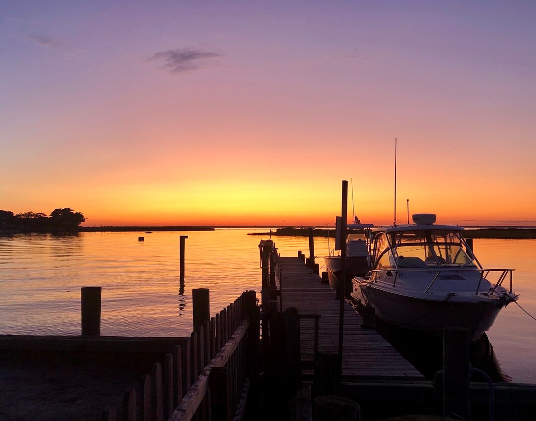 LBI Sunset Photo: Long Beach Island Boats on the Bay (8x10) - Etsy
