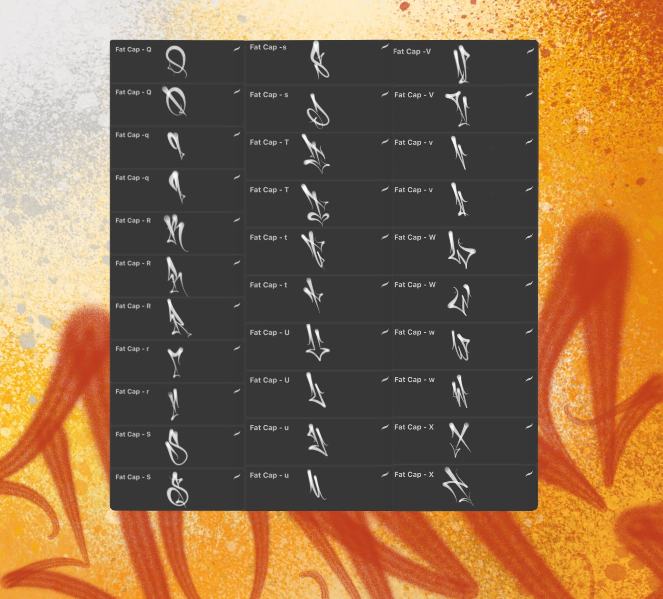 Graffiti Fat Caps Alphabet Letter Stamps on Procreate - Etsy