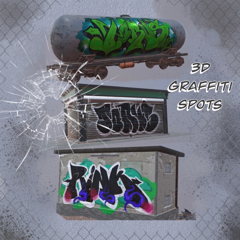 Graffiti Fonts 3d - Etsy