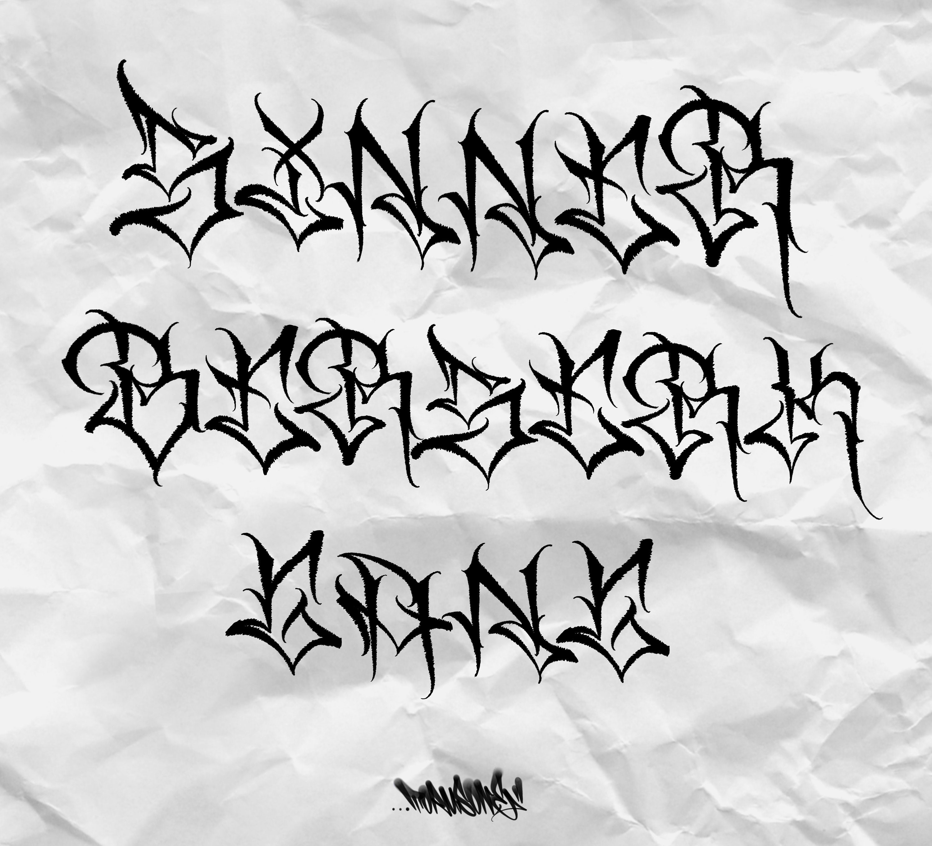 Procreate Tattoo Fonts Handmade Letters Vol.1 - Etsy