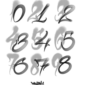 Tattoo Numbers for Procreate. 8 Style - Etsy