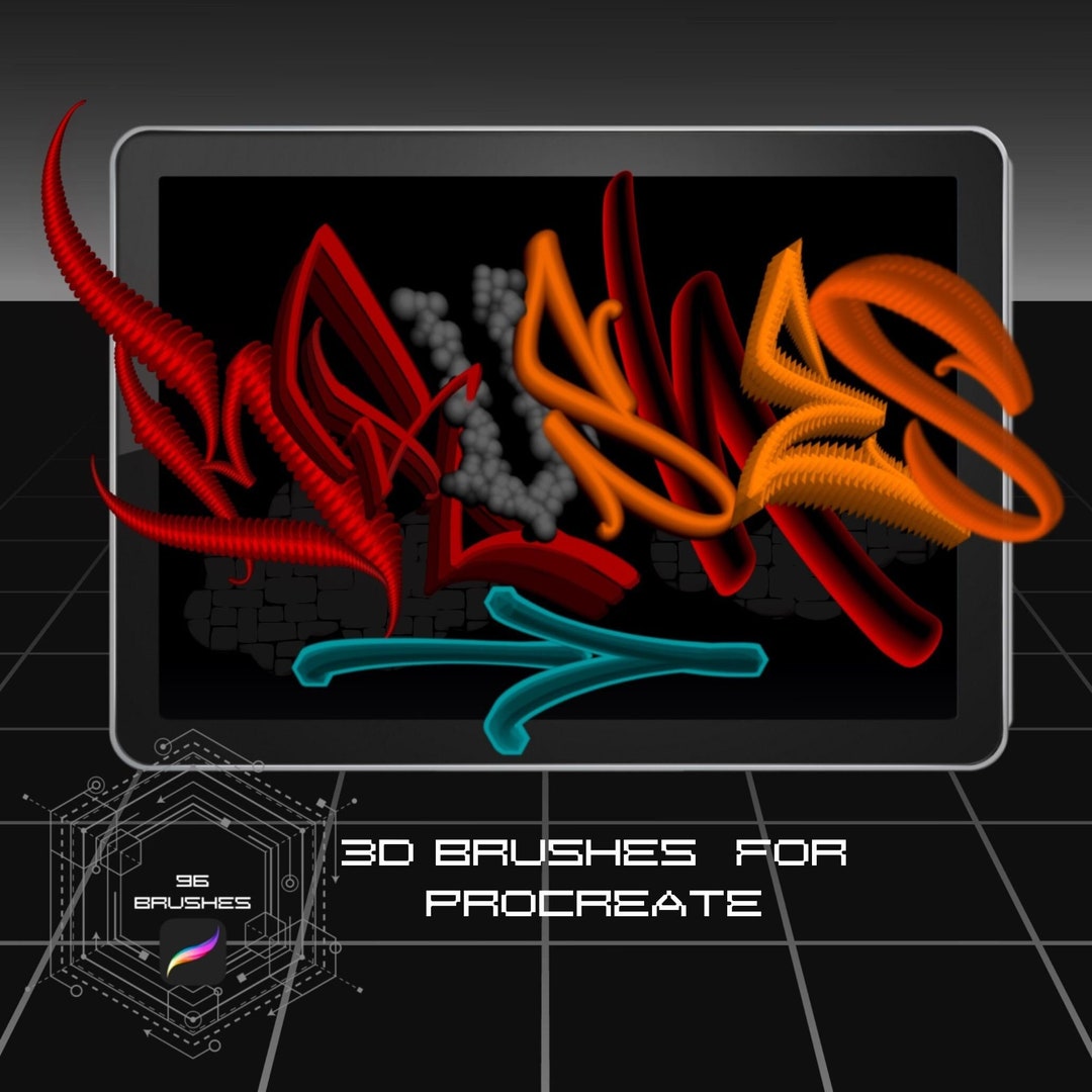 100 + 3D Lettering Brushes for Procreate, Digital Brush, Instant ...