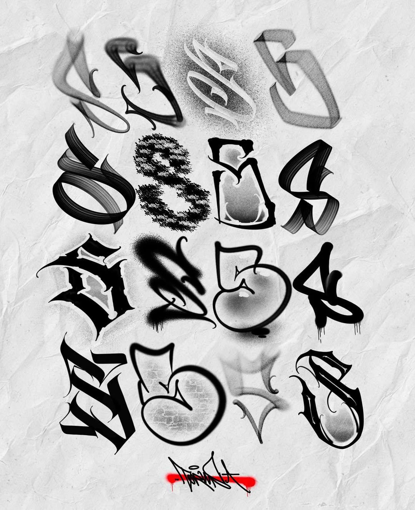 130 Graffiti Brushes for Procreate - Dirty Letters 5v - Etsy UK