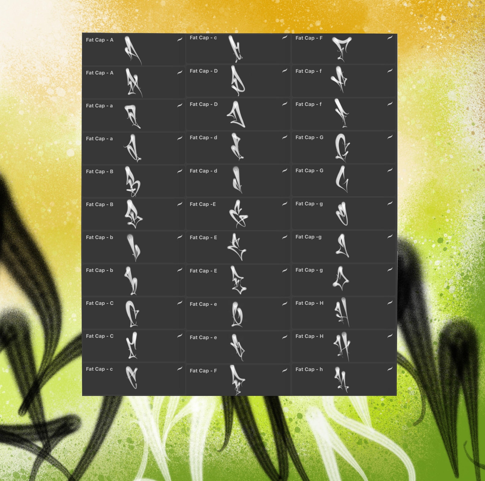 Graffiti Fat Caps Alphabet Letter Stamps on Procreate - Etsy