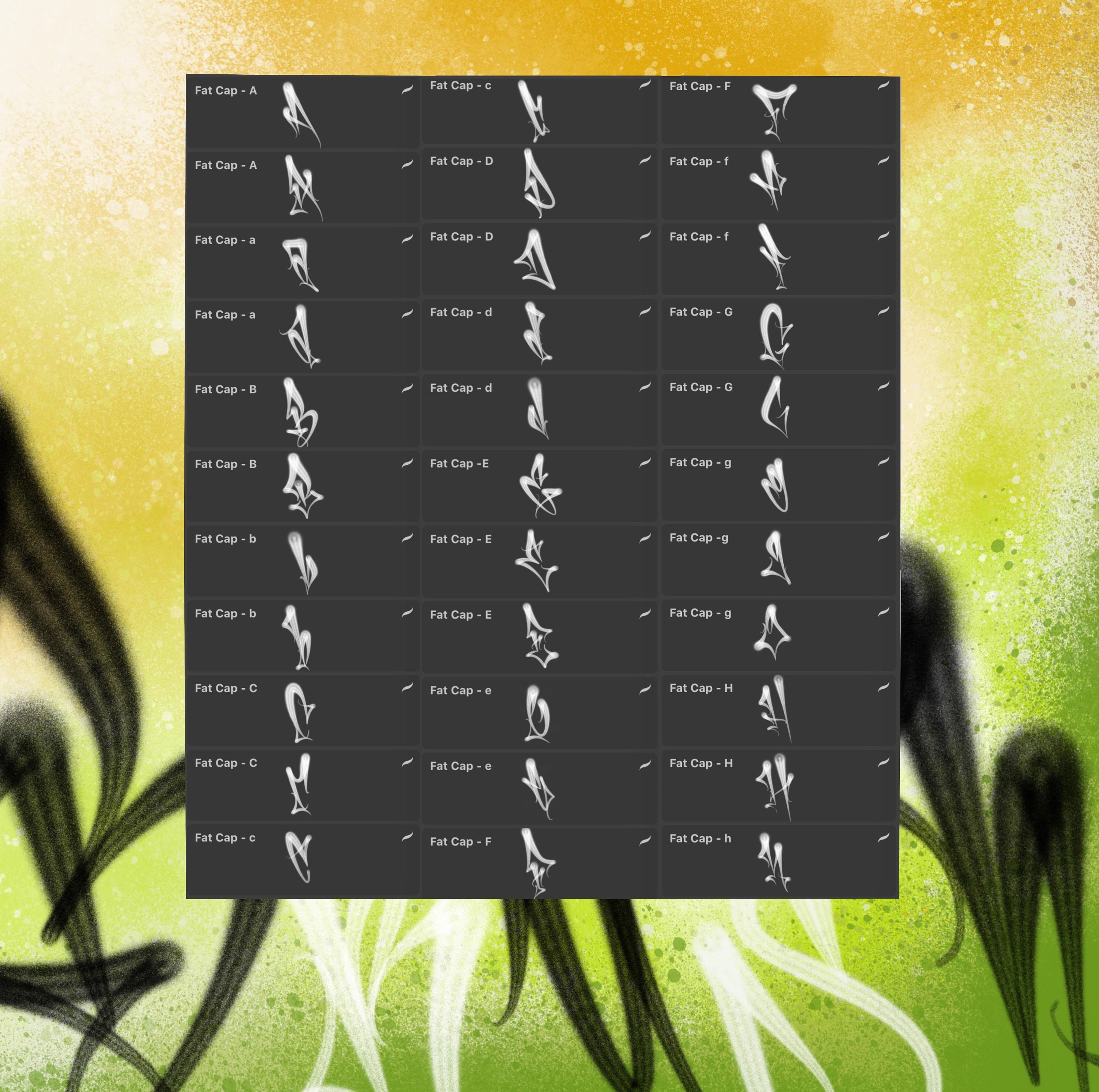 Graffiti Fat Caps Alphabet Letter Stamps on Procreate - Etsy