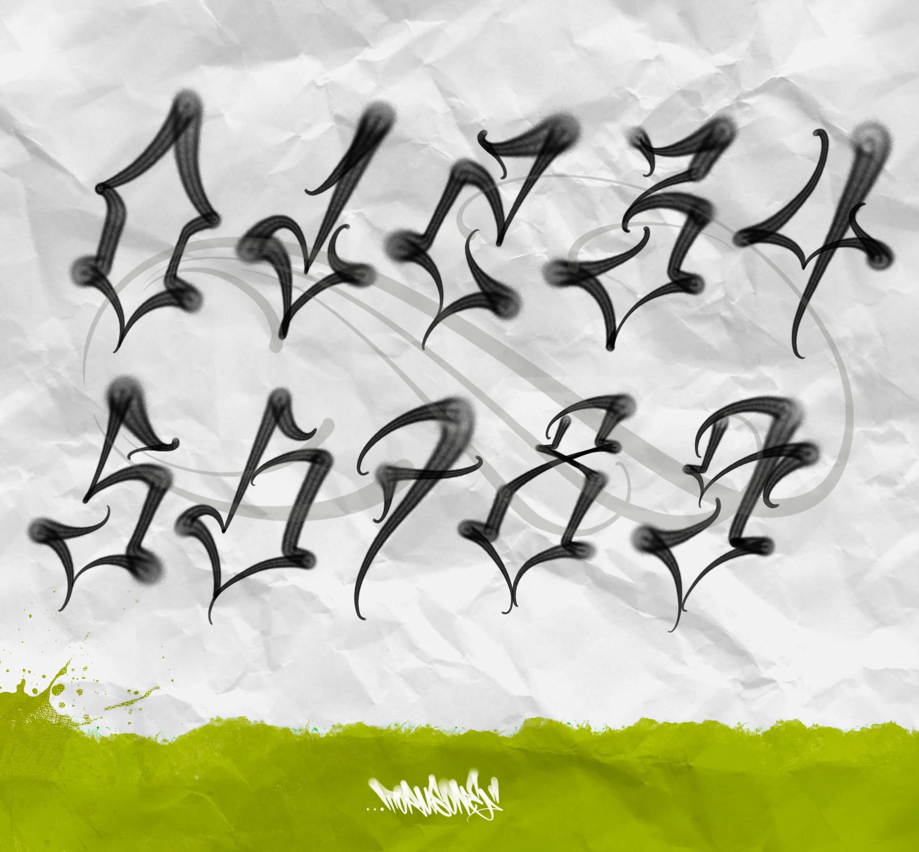 Tattoo Numbers for Procreate. Vol 2 - Etsy