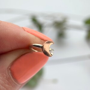 Crescent Moon Ear Cuff, Copper and Silver, Fake Piercing, Cartilage ...