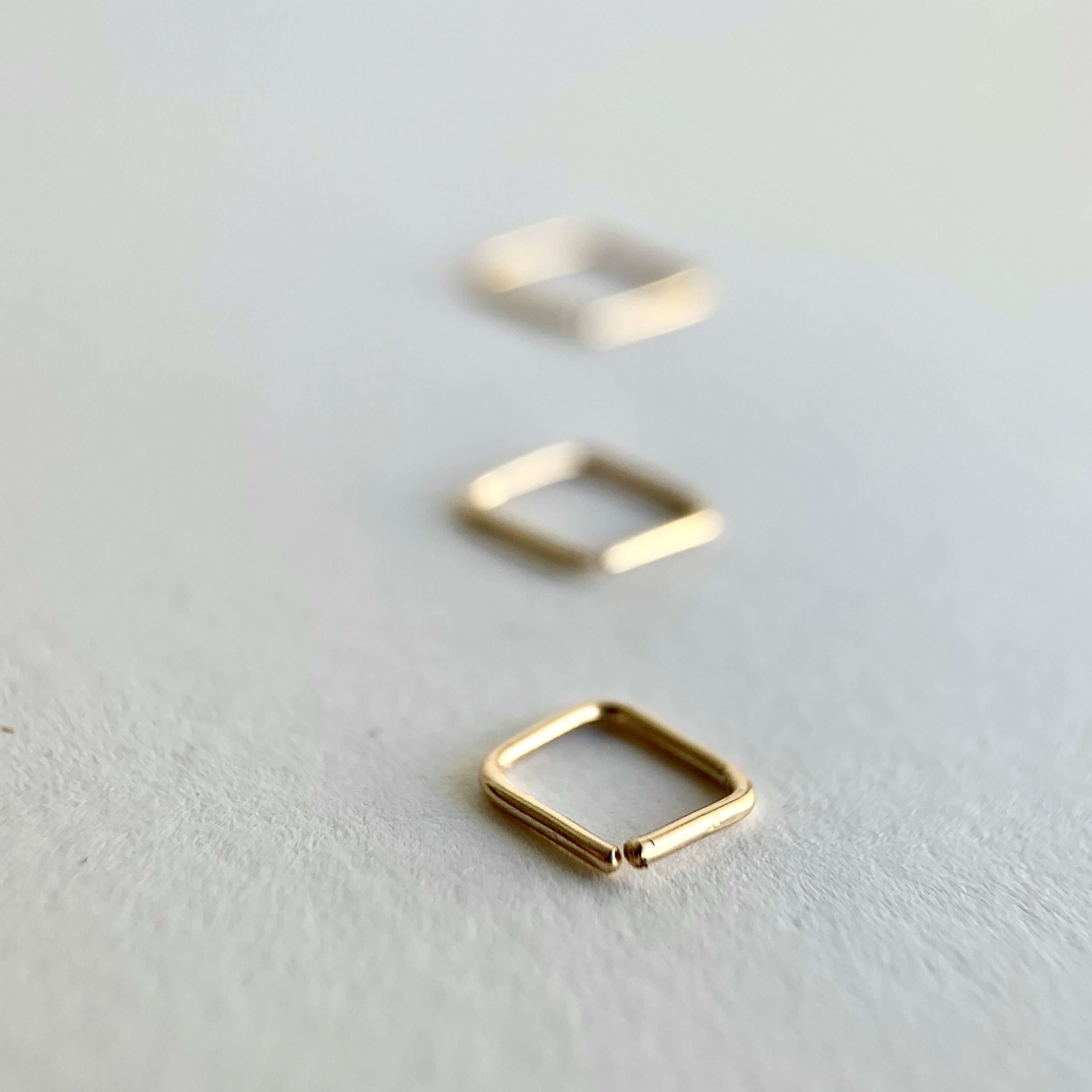 Solid Gold Square Hoop Earring 9ct Gold Hoop Geometric - Etsy UK