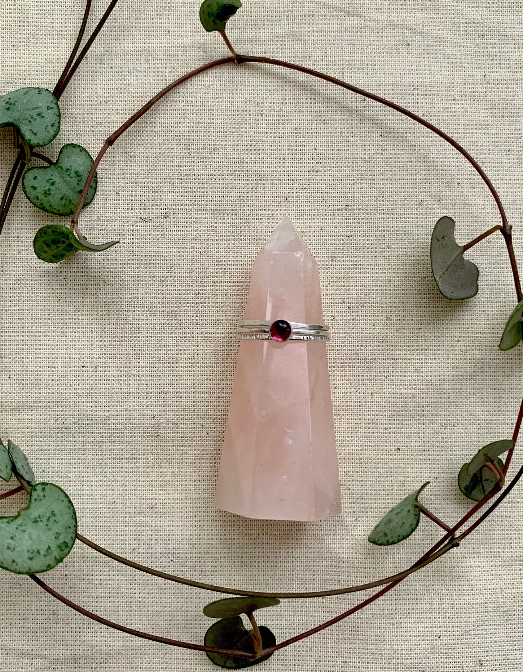 Pink Rhodolite Ring Sterling Silver Rings Rhodolite | Etsy