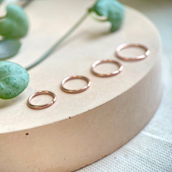 Solid Rose Gold Hoop Earrings 9ct Gold Hoop Rose Gold Jewellery Gold Minimalist Hoop Tragus Helix Cartilage Nose Ring Lobe Piercing. Etsy