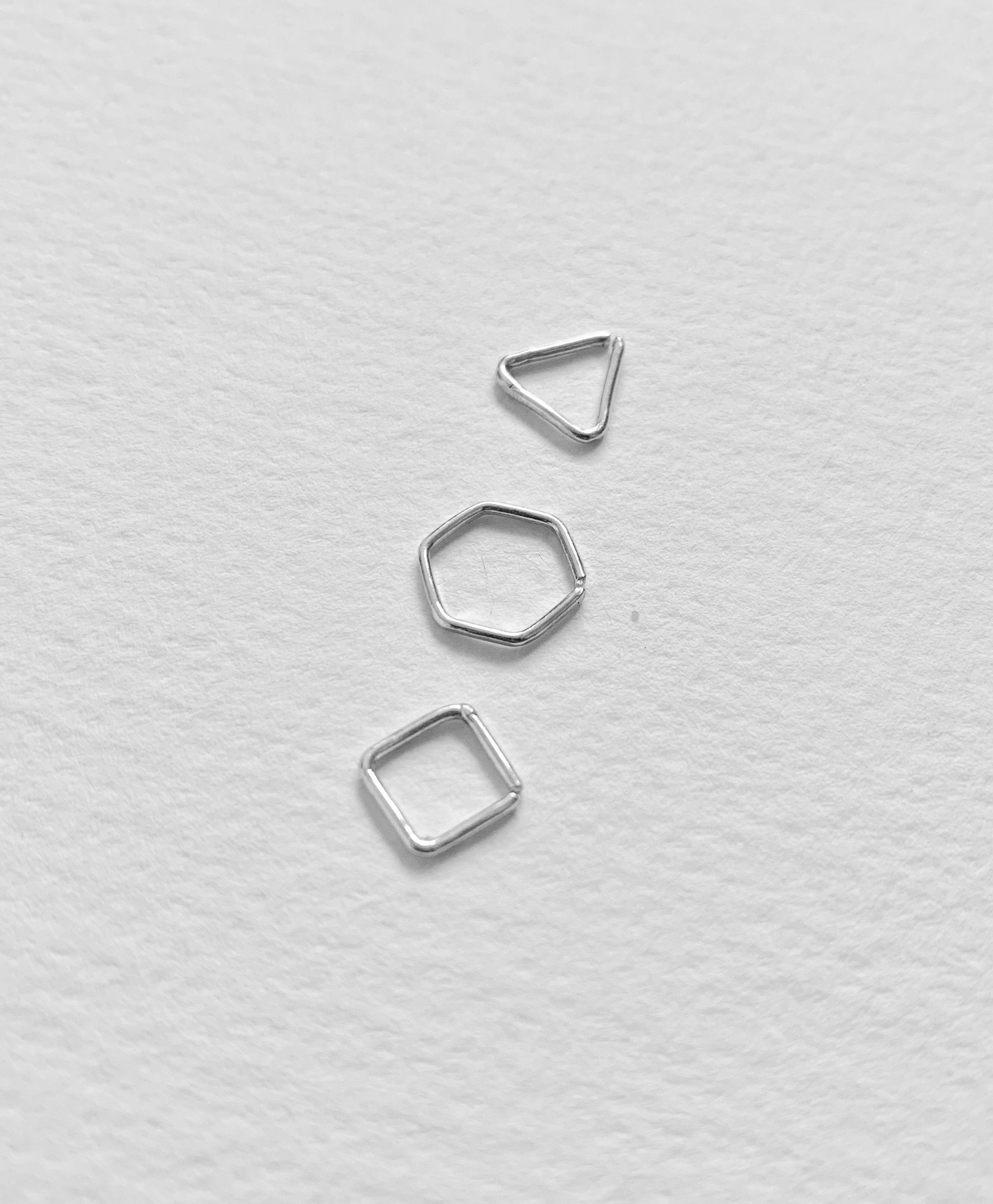 Three Sterling Silver Hoops Silver Hoop Earrings Geometric - Etsy UK