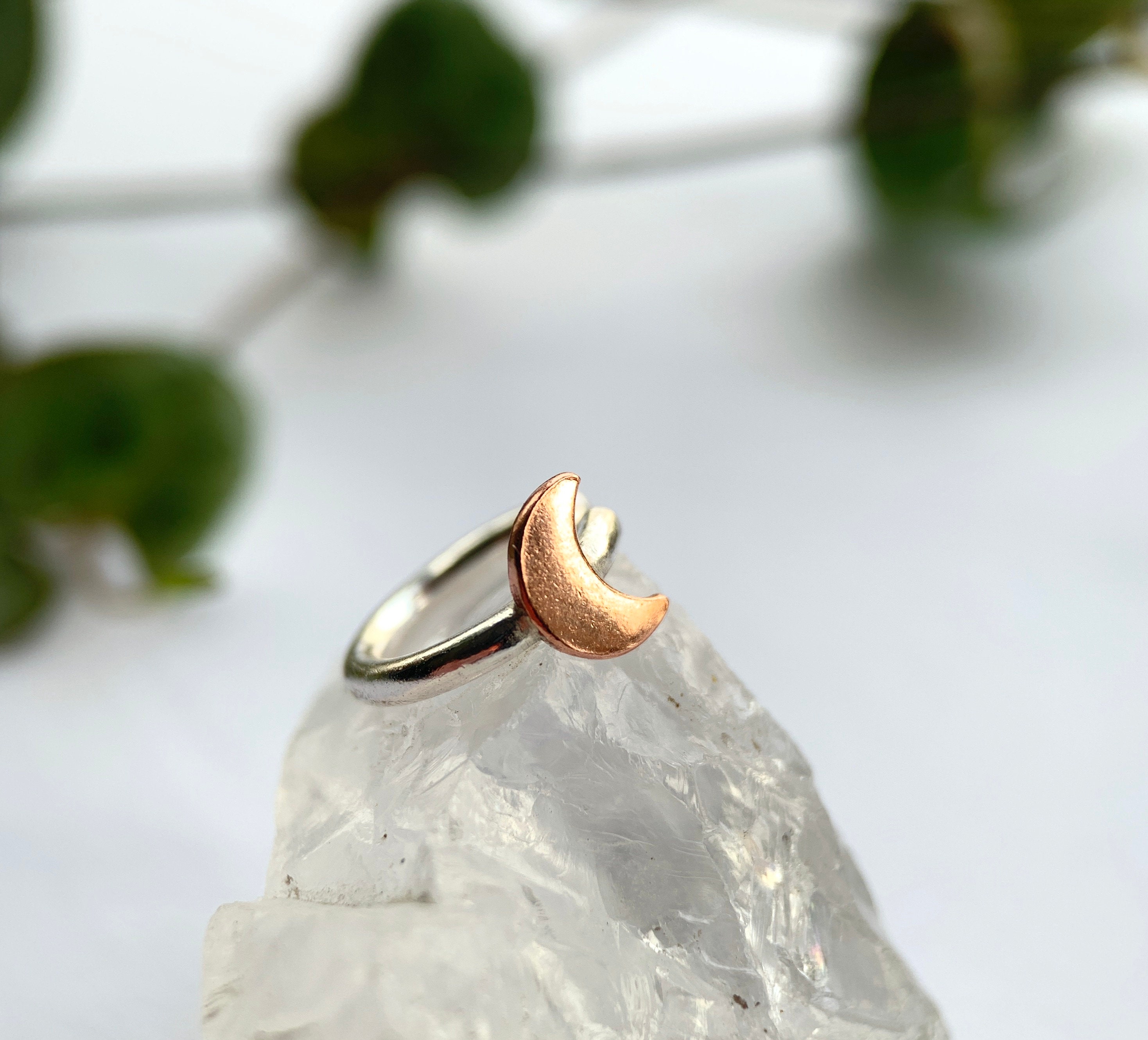 Crescent Moon Ear Cuff Copper and Silver Fake Piercing - Etsy UK