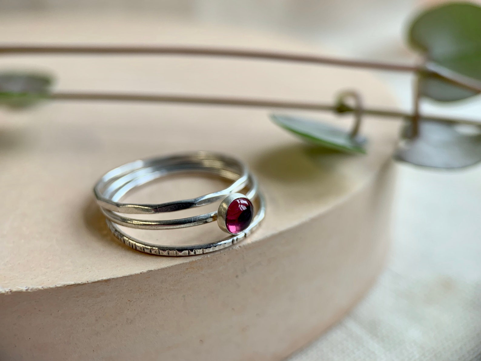 Pink Rhodolite Ring Sterling Silver Rings Rhodolite - Etsy