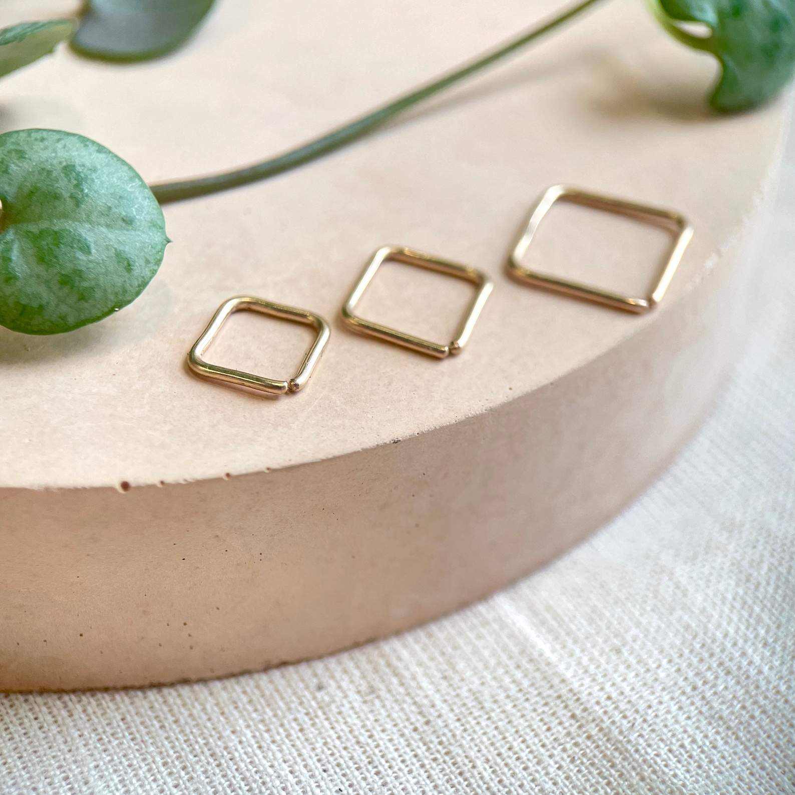 Solid Gold Square Hoop Earring 9ct Gold Hoop Geometric - Etsy UK