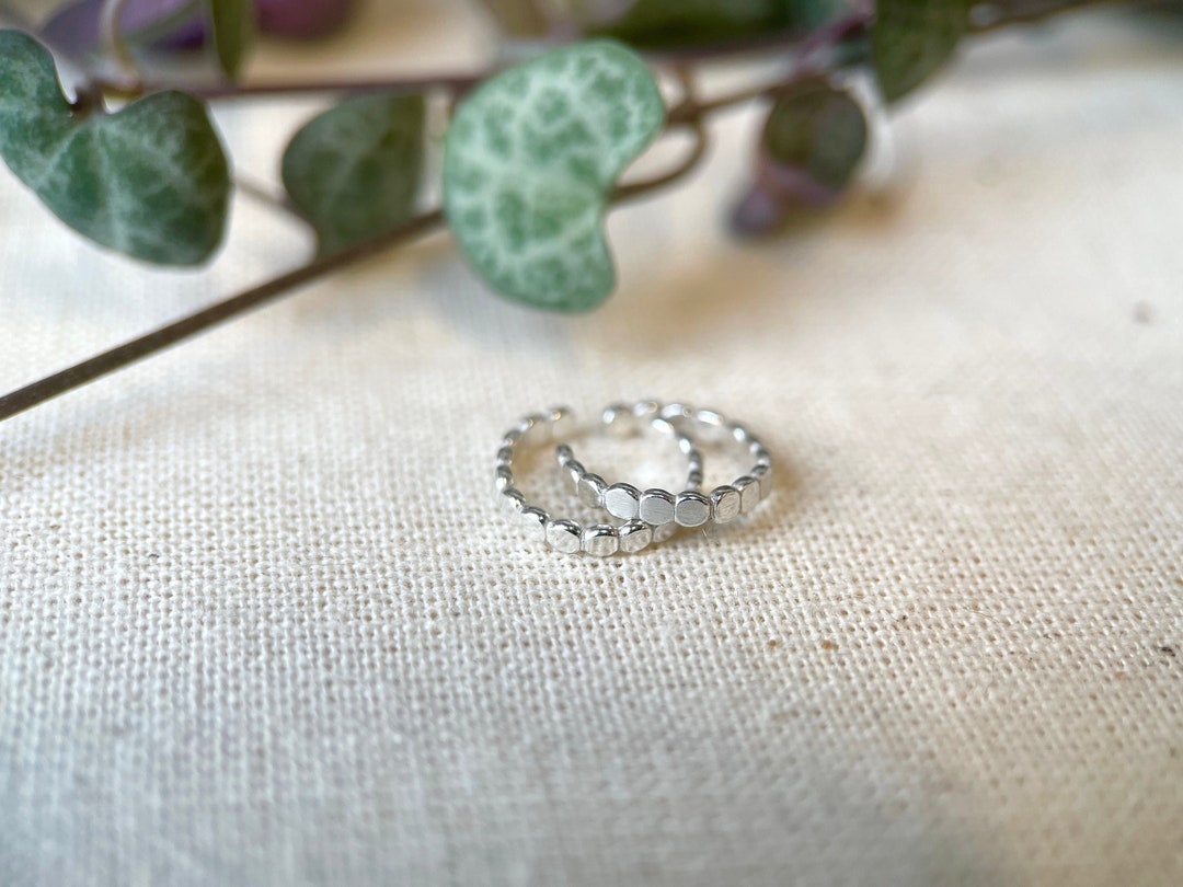 Sterling Silver Flat Bead Ear Cuff: Non Piercing Fake Helix Hoop - Etsy