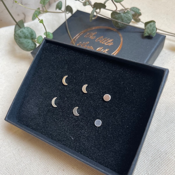 Moon Studs - Etsy