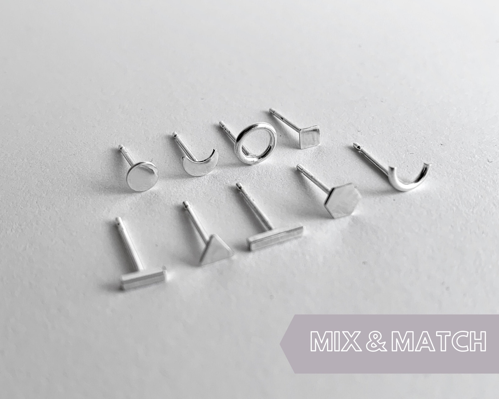 Mix and Match Tiny Studs Silver Studs Tiny Earring Studs - Etsy UK