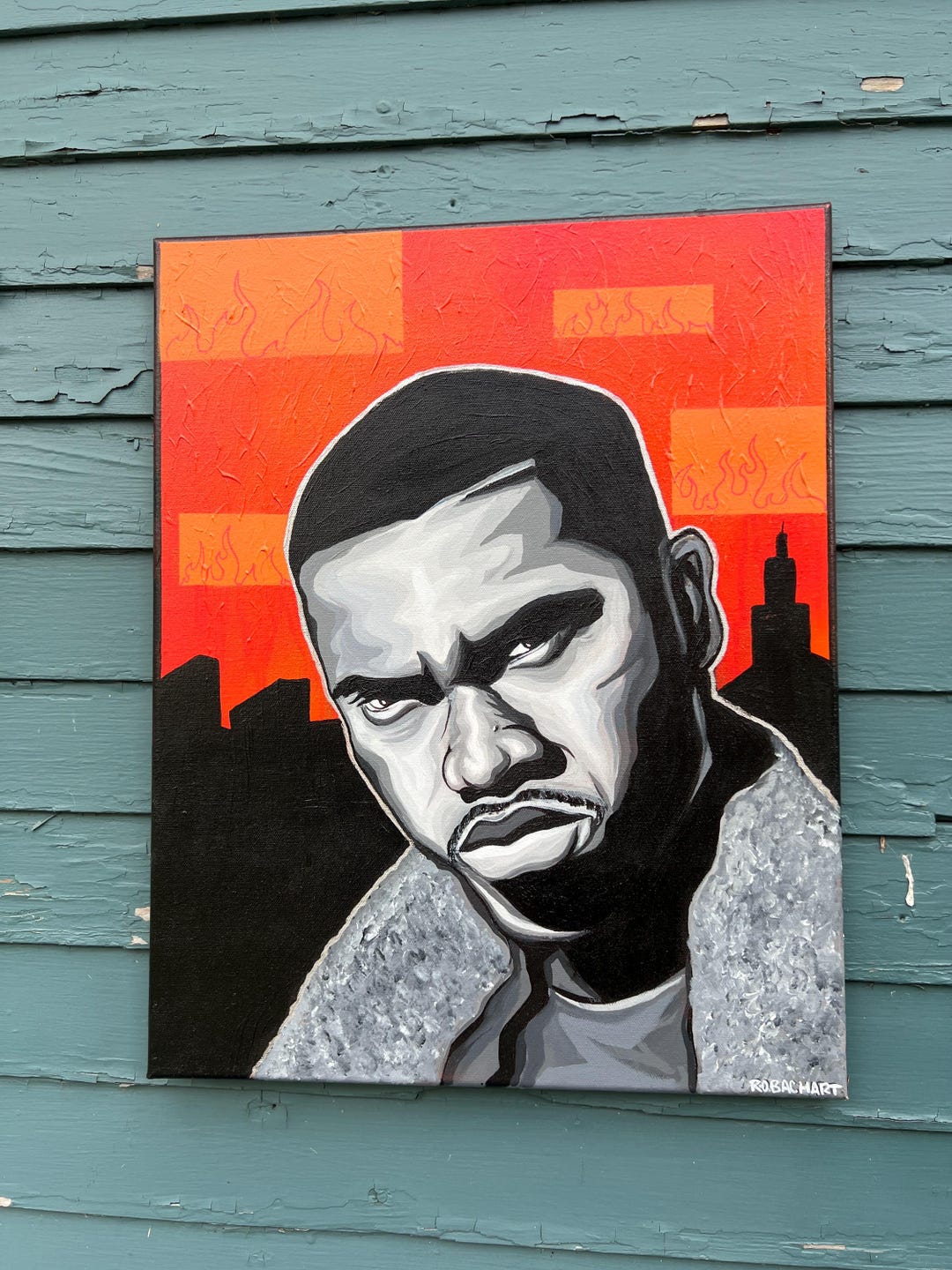 Nas Original Acrylic Painting 16 X 20 Canvas - Etsy