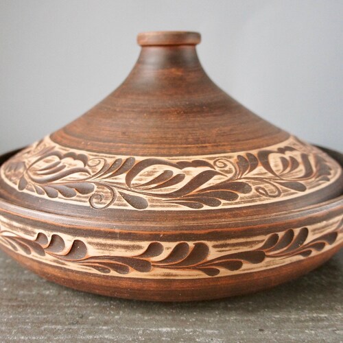 Small Tajine Cooking Pot Unglazed Clay Tagine Dish Handmade Etsy