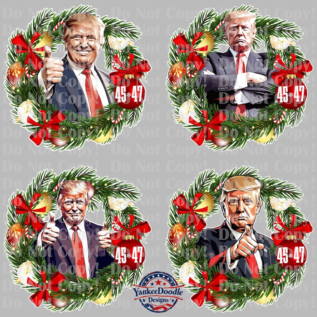 Set 4 - Donald Trump Ornament Png Design, 4 Trump Sublimation Png ...