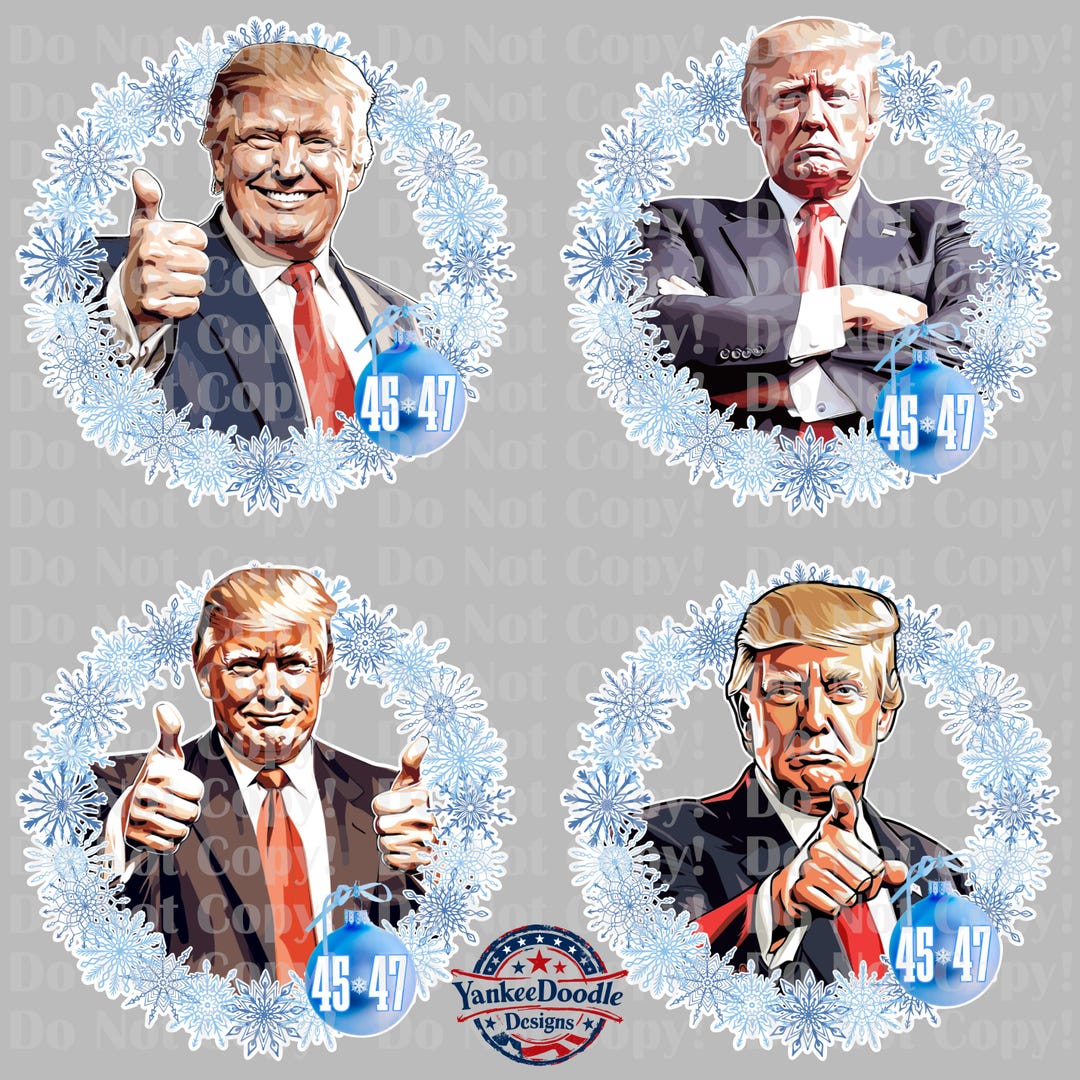 Set 5 - Donald Trump Ornament Png Design, 4 Trump Sublimation Png ...