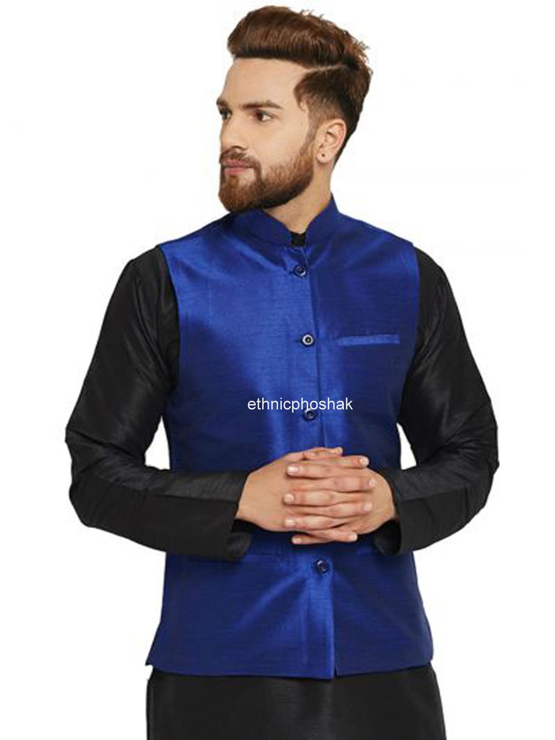 Banarasi Silk Modi Jacket Indian Nehru Vest Coat, Religious Wear - Etsy