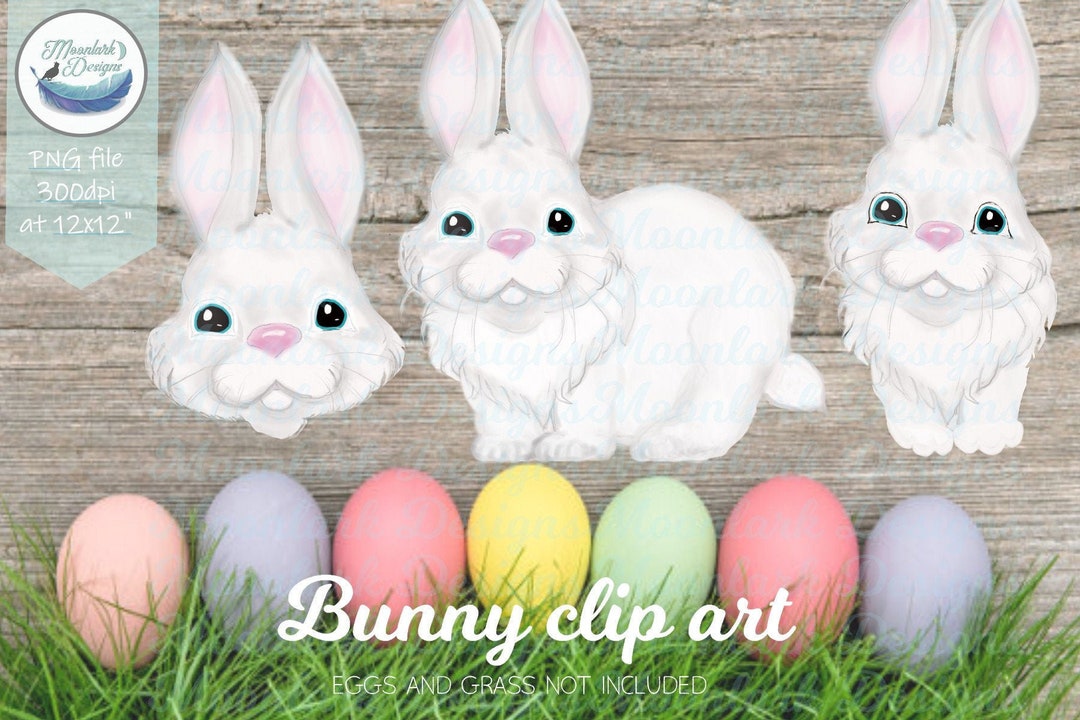 Easter Bunny Clip Art, Easter Clip Art, Watercolor Rabbit, Cute Rabbit ...