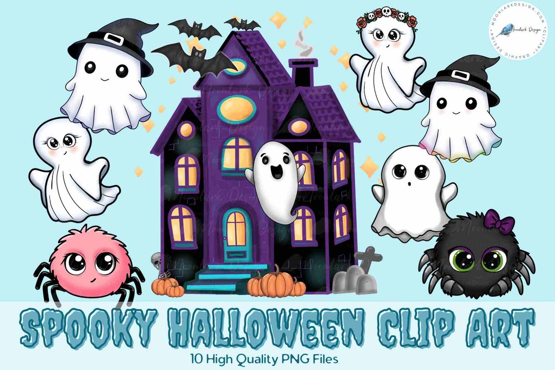 Halloween Clip Art, Spooky Clip Art, Cute Ghost Clip Art, Bat Clip Art ...