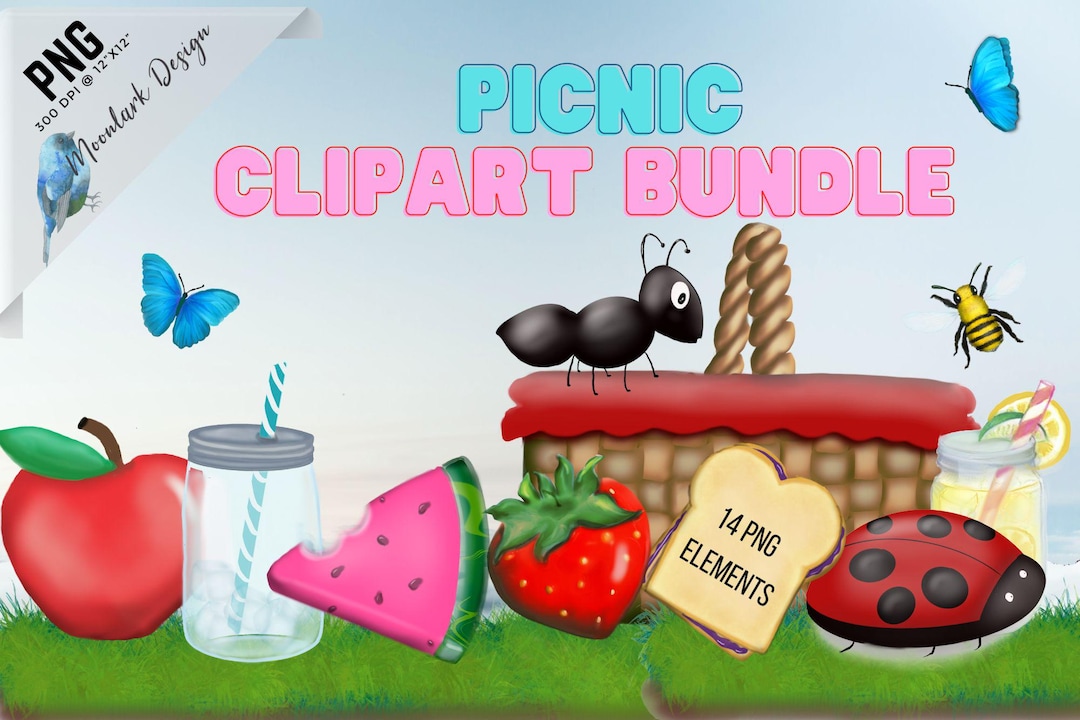Summer Picnic, Clip Art, Picnic Basket, Ant, Watermelon, Peanut Butter ...
