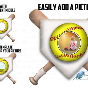 Softball Picture Frame PNG, Add Your Own Picture, Softball Template ...