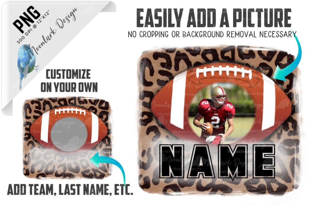 Football PNG, Custom Photo, Football Photo Template, Leopard Background ...