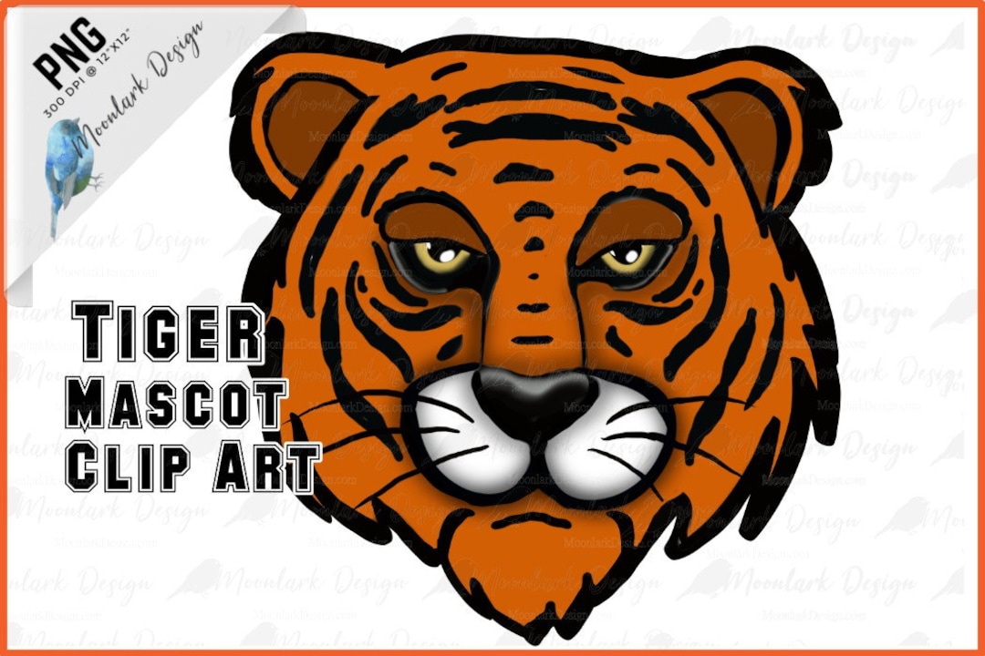 Tiger Clip Art, School Spirit, Team Mascot, Tiger Logo, Hand Drawn, PNG for Sublimation, School ...