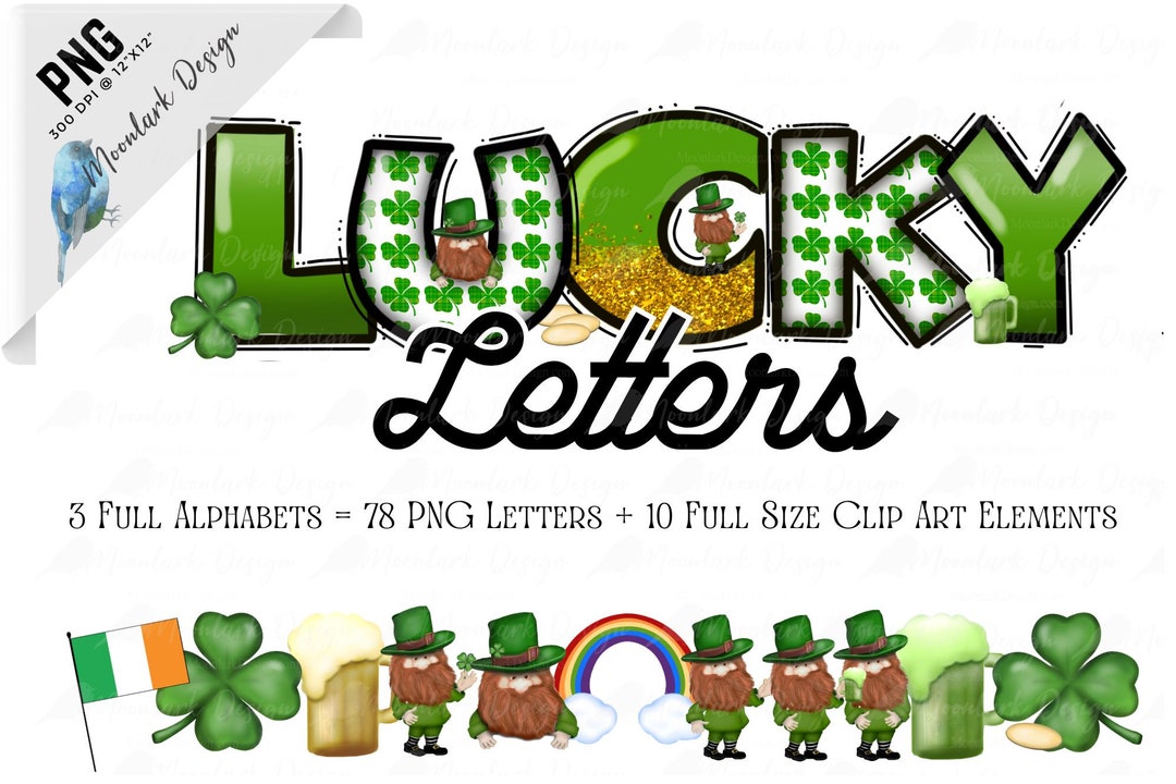 St. Patrick's Day Alphabet, Leprechaun Png, Doodle Letters, Clover PNG ...