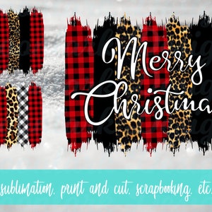 Buffalo Plaid Leopard Gingham Brush Stroke Sublimation Background PNG ...