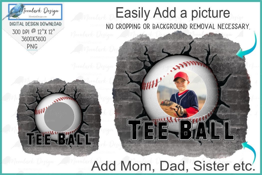 Tee Ball Custom Photo Teeball Photo Template PNG - Etsy