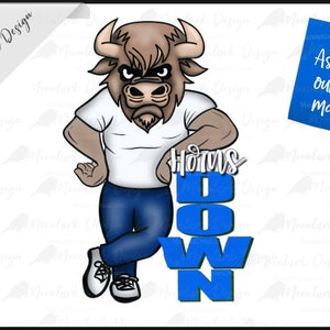 Buffalo Mascot, Bison Mascot, Horns Down, Standing Mascot, School ...