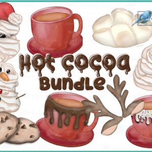 Hot Cocoa Clipart, Hot Chocolate Clipart, Santa Coffee, Christmas Cocoa ...