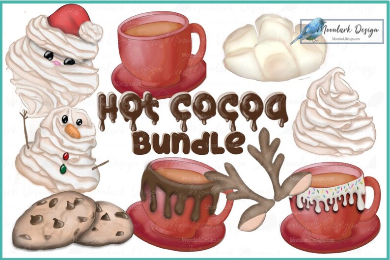 Hot Cocoa Clipart Hot Chocolate Clipart Santa Coffee - Etsy