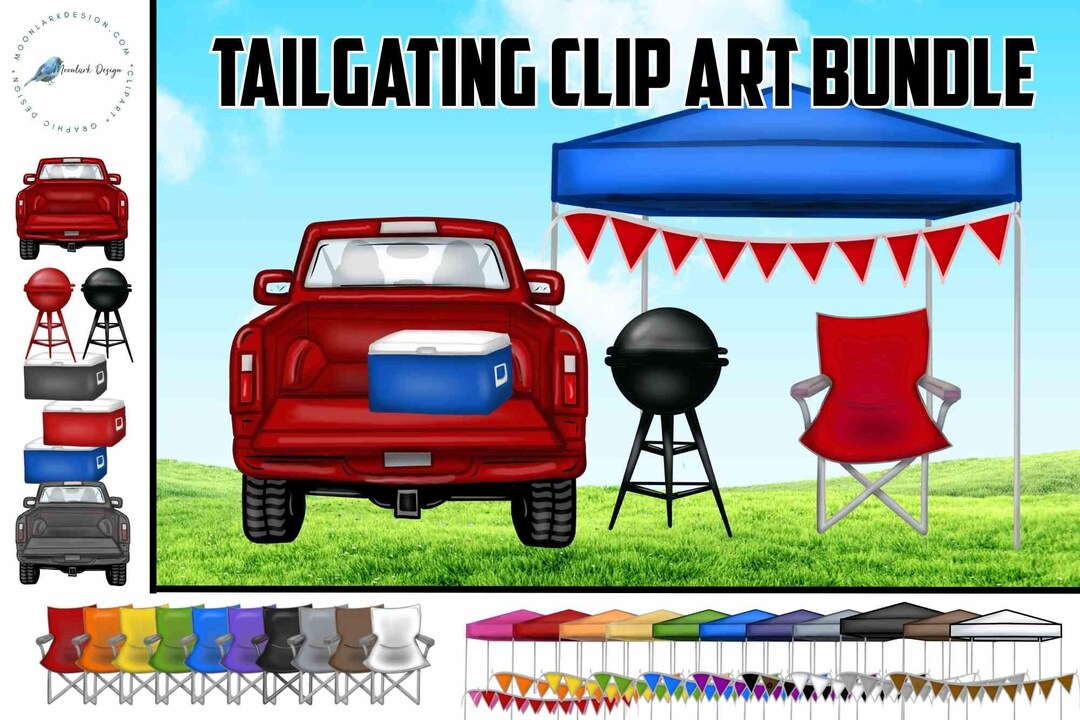 Tailgate Clip Art, Tailgating Clipart, Truck PNG, Grill PNG, Canopy ...