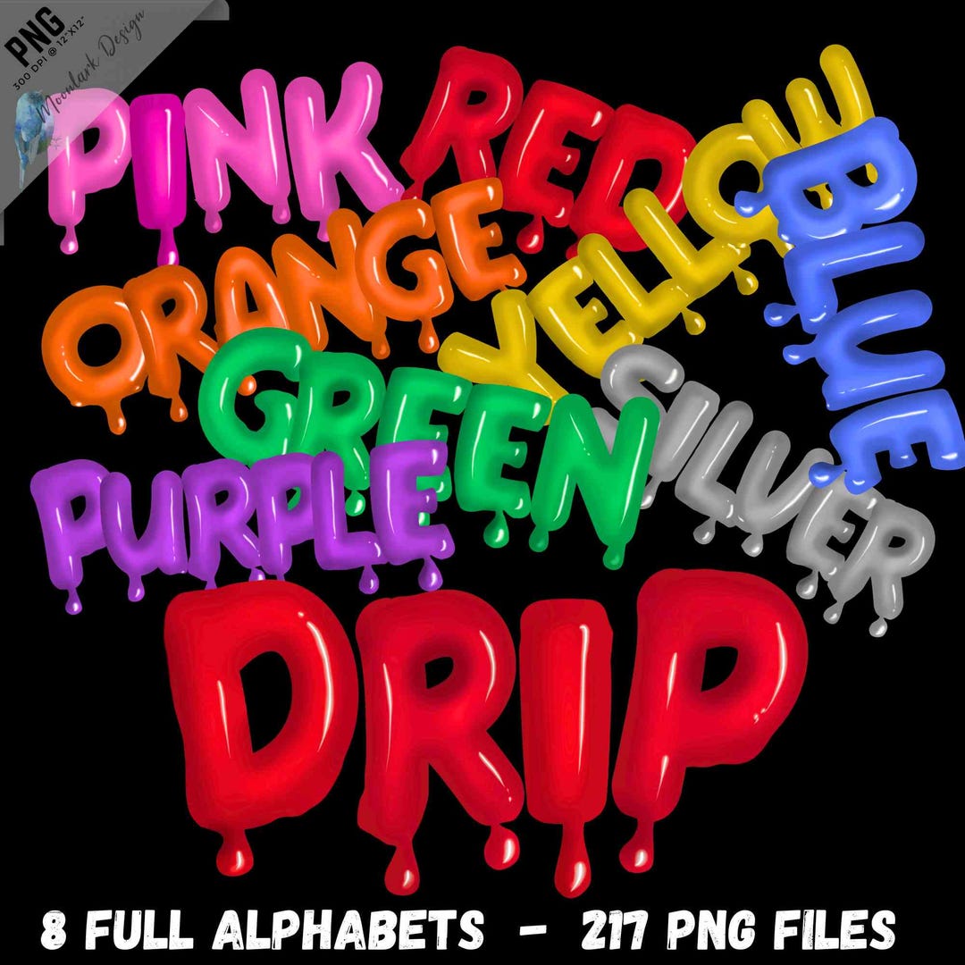 Drip Alphabet, Doodle Letters, Commercial Use, Slime Letters, Dripping ...