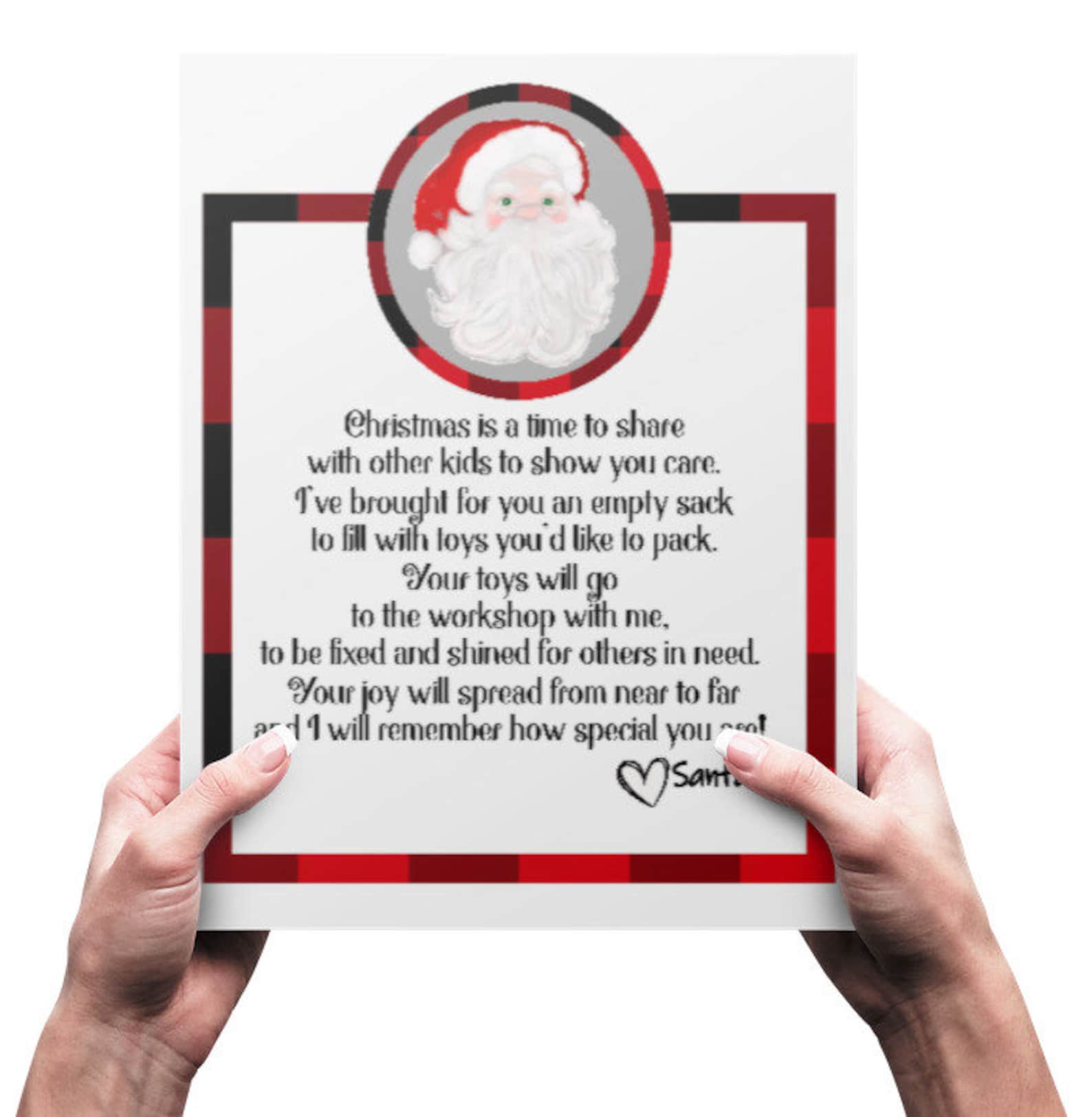 Give Back Sack Letter From Santa Toy Donation Christmas - Etsy