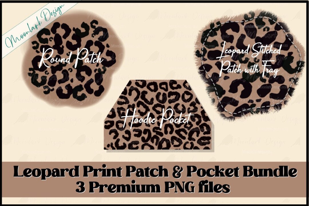 Leopard Hoodie Pocket, Leopard Patches, Stitched Patches, Bleach ...