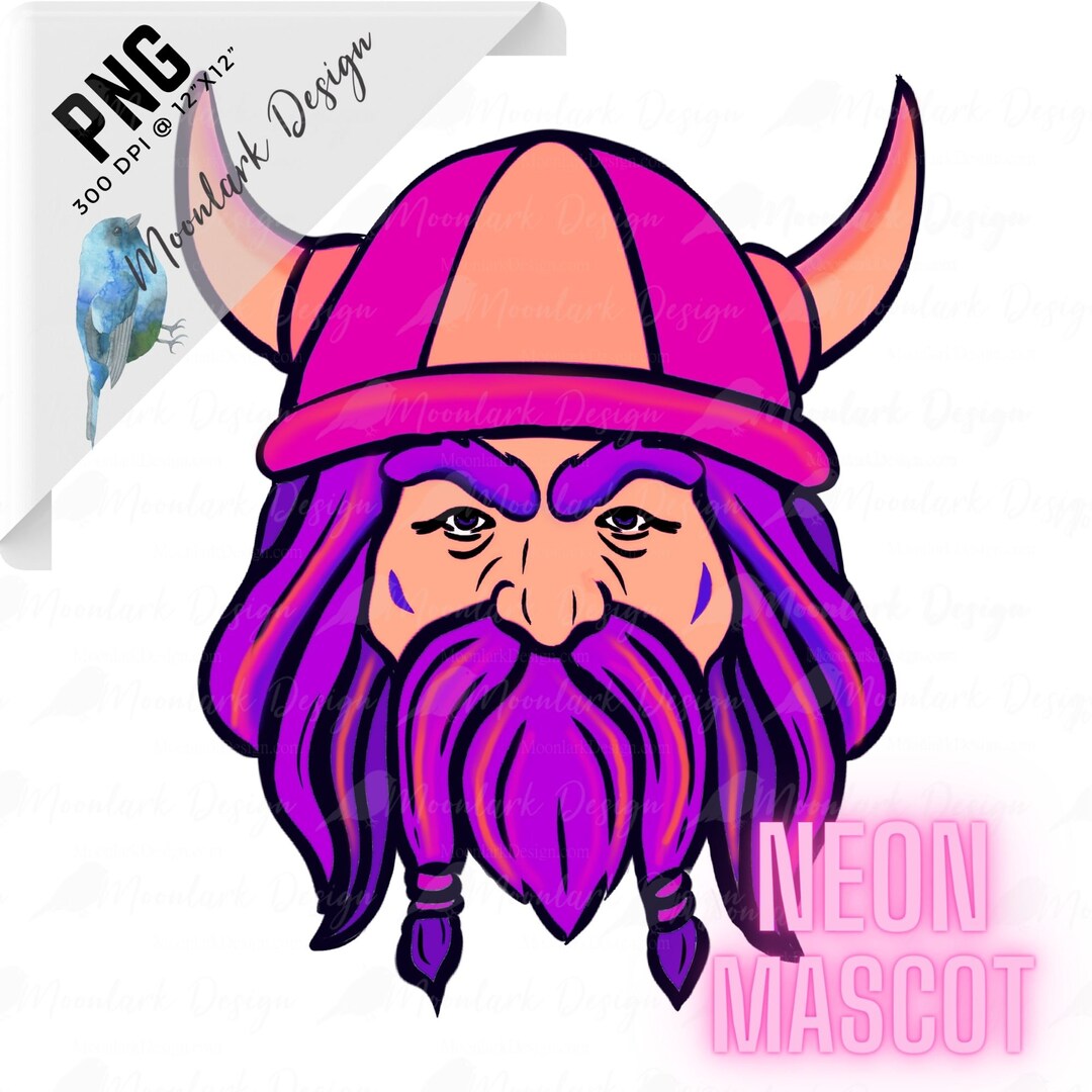Neon Mascot, Viking Mascot, Viking Clip Art, Viking PNG, School Pride ...