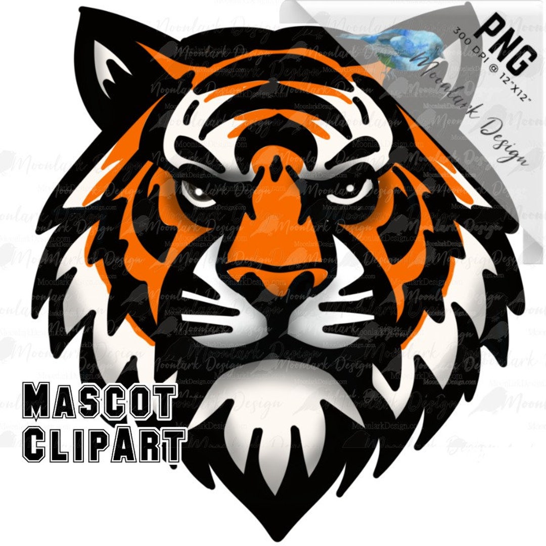 Tiger Clip Art, School Spirit, Team Mascot, Tiger Logo, Hand Drawn, PNG ...