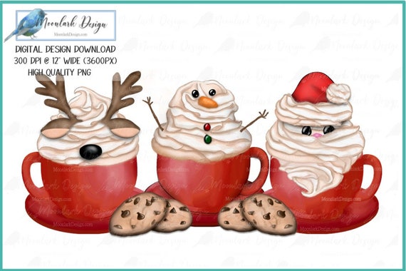 Christmas Cocoa Hot Chocolate Christmas Coffee Santa - Etsy